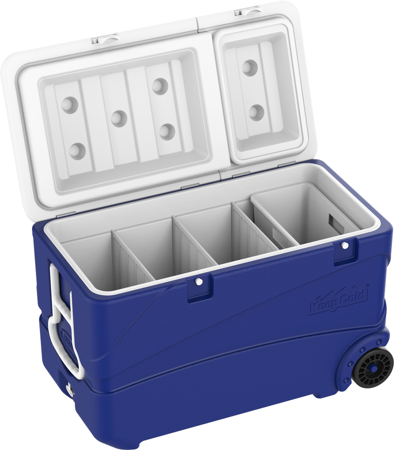 Duramax Deluxe Ice Box & Chilly Bin 102 Litre (Dark Blue base / White ...